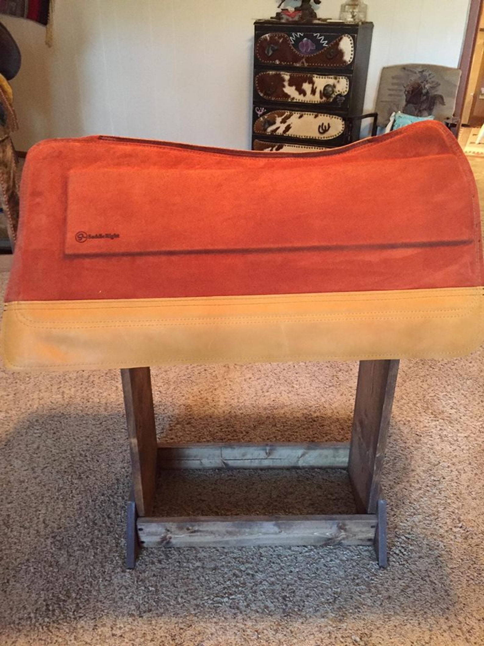 Saddleright Western Deluxe Square With Wear Leather Saddle Pad - Etsy