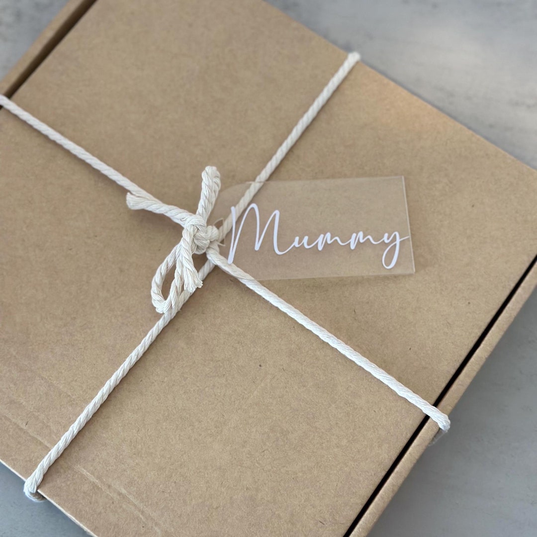 Personalised Reusable Gift Tag, Custom Acrylic Christmas Stocking Name ...