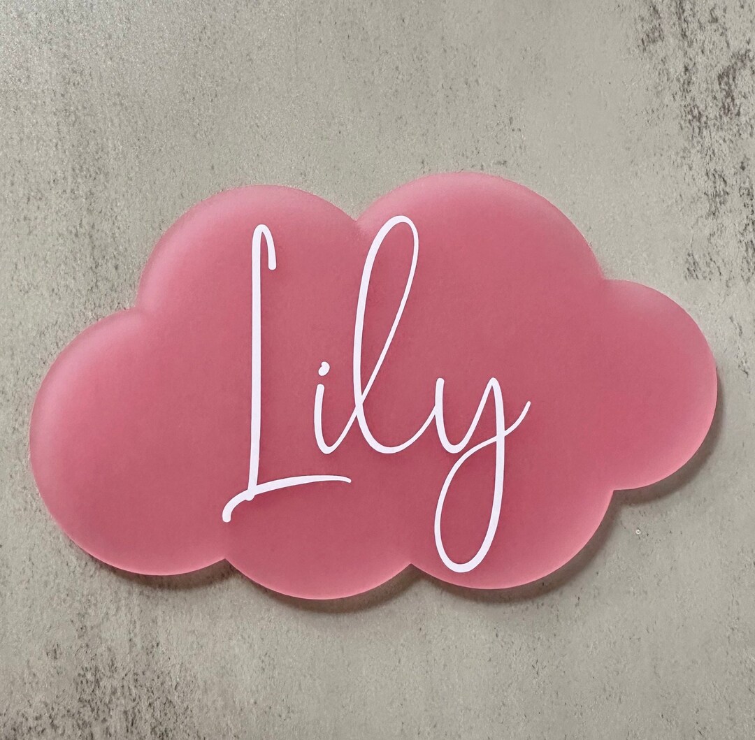Custom Frosted Acrylic Cloud Name Sign: Nursery Decor - Etsy