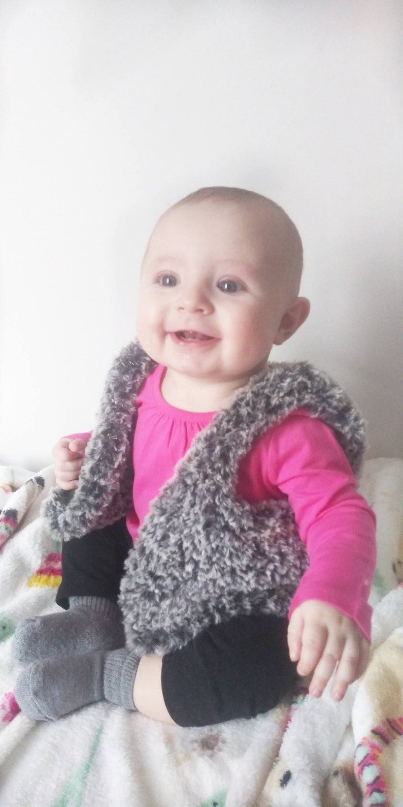 PDF DOWNLOAD ONLY, Knit Faux Fur Vest Pattern, Baby Fur Vest Knitting ...