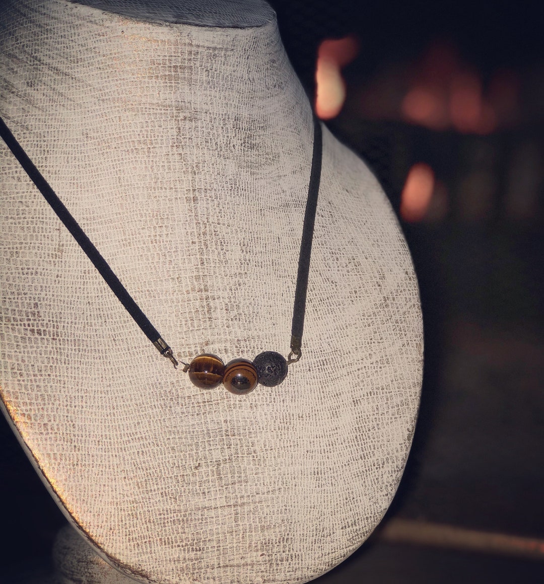 Tiger Eye Diffuser Necklace // Essential Oil Diffuser // Bijoux faits à ...