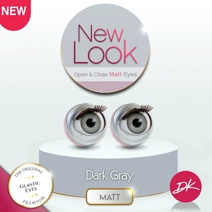 Dark Gray Matt Glastic Premium Doll Eyes - Fits Most 18'' Doll American ...