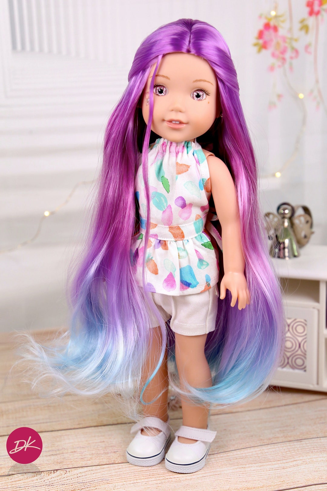Welliewishers Maui Dye Wig Doll of a Kind RRFF Doll Wig Fits Most 9 ...