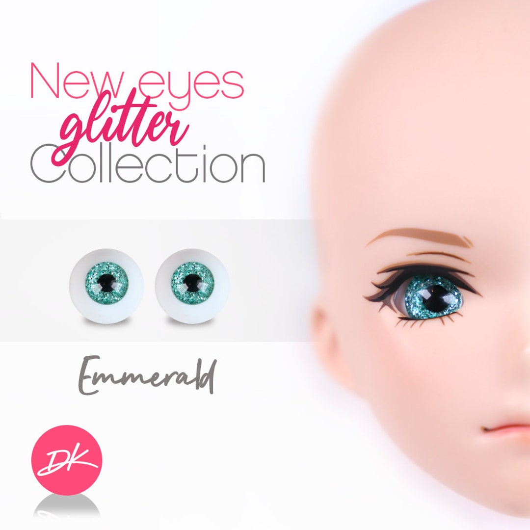 Smart Doll Glastic Glitter Eyes "emmerald" Glitter Doll Eyes ,doll Eyes ...