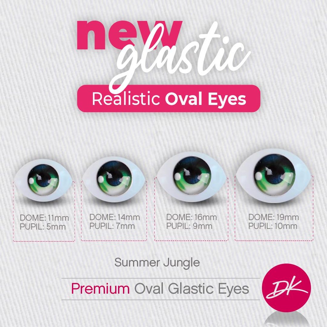 Glastic Oval Doll Eyes Jungle-realistic Doll Eyes Replacement 11, 14 ...