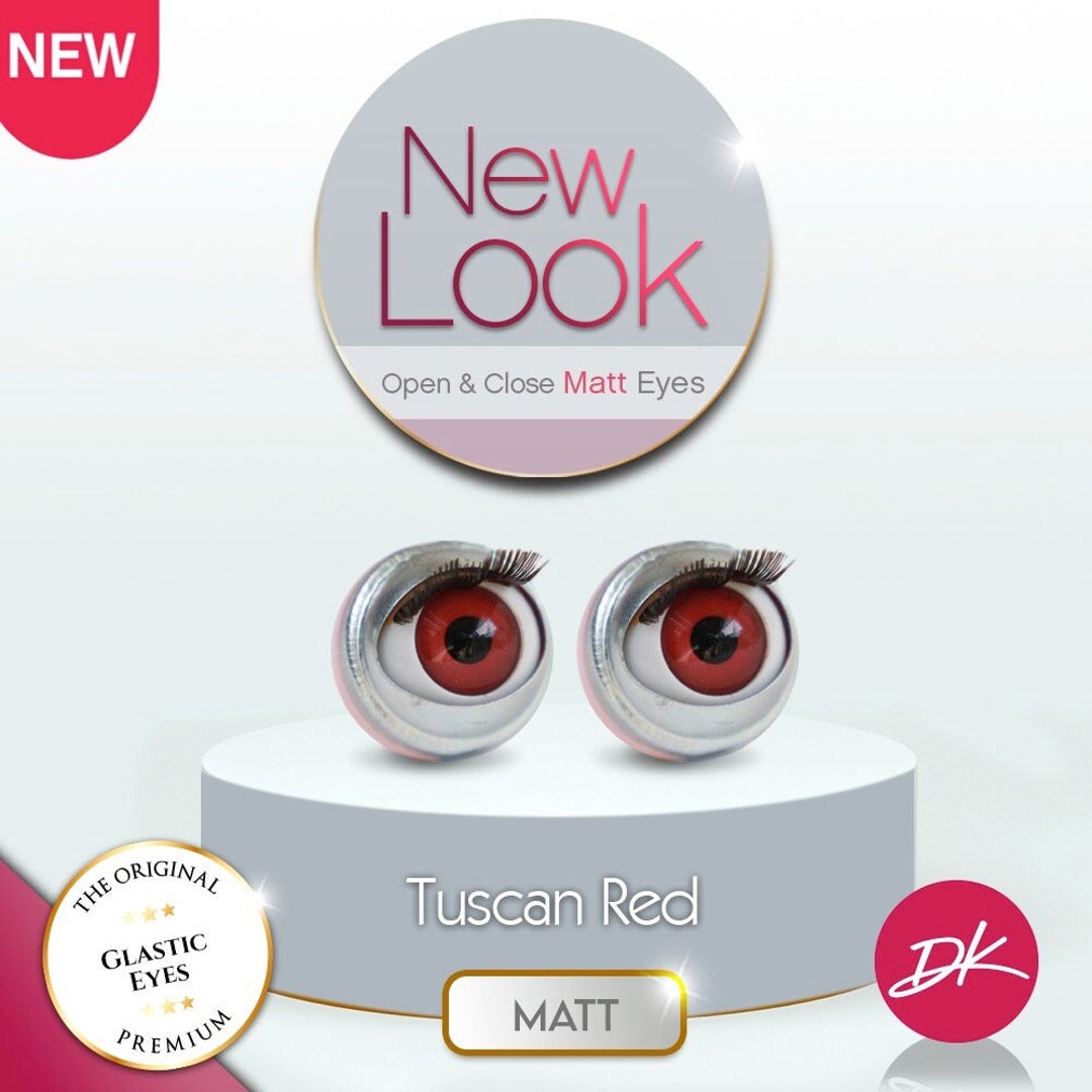 Tuscan Red Matt Glastic Premium Doll Eyes - Fits Most 18'' Doll ...