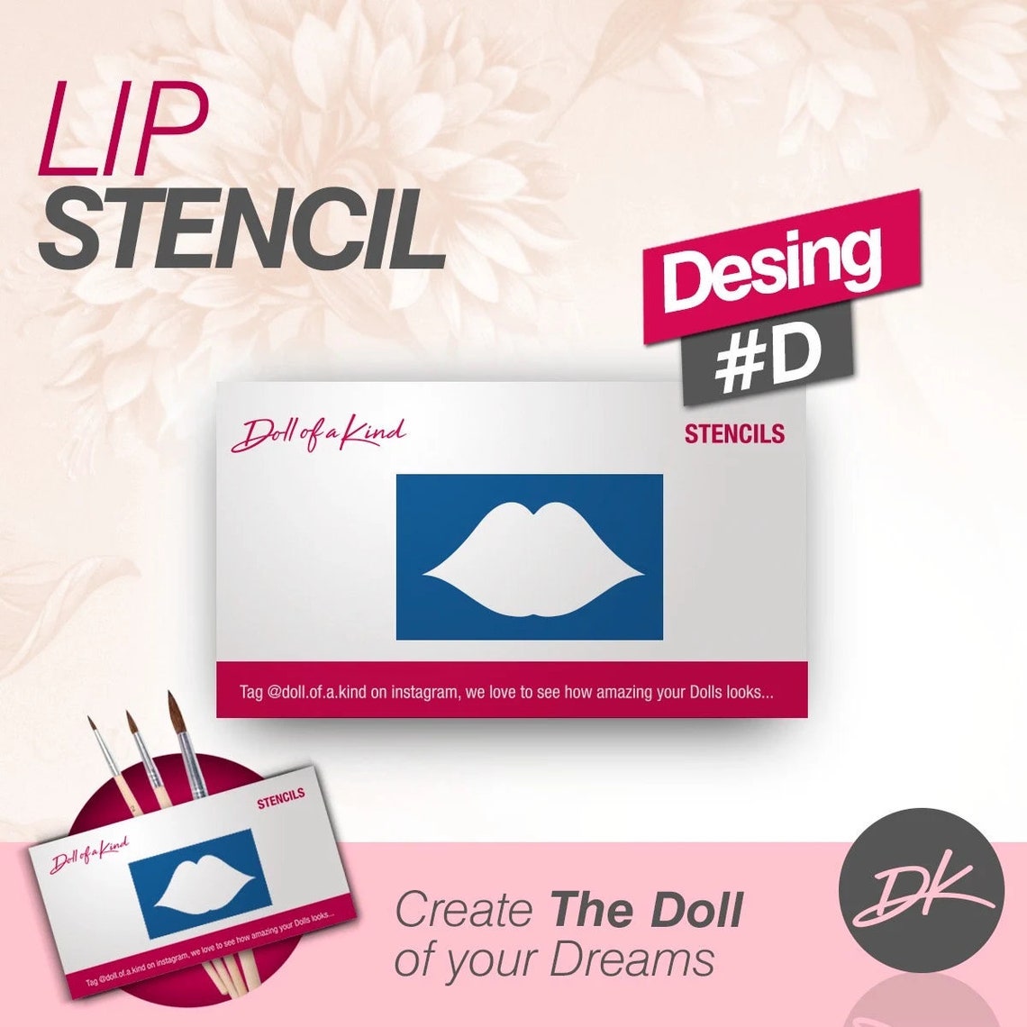 Lips Stencils for Dolls Paint Your Own Lips Fits Most 18'' Doll ...