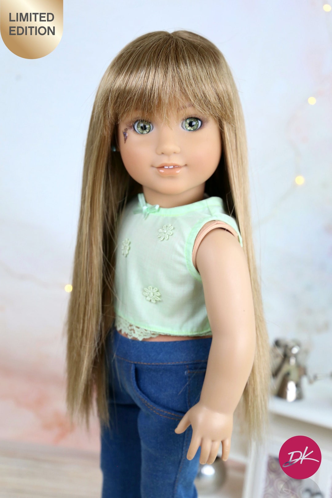 Custom 18inch Doll Wigs |peggy Sue Strawberry Blonde Modacrylic Wig ...