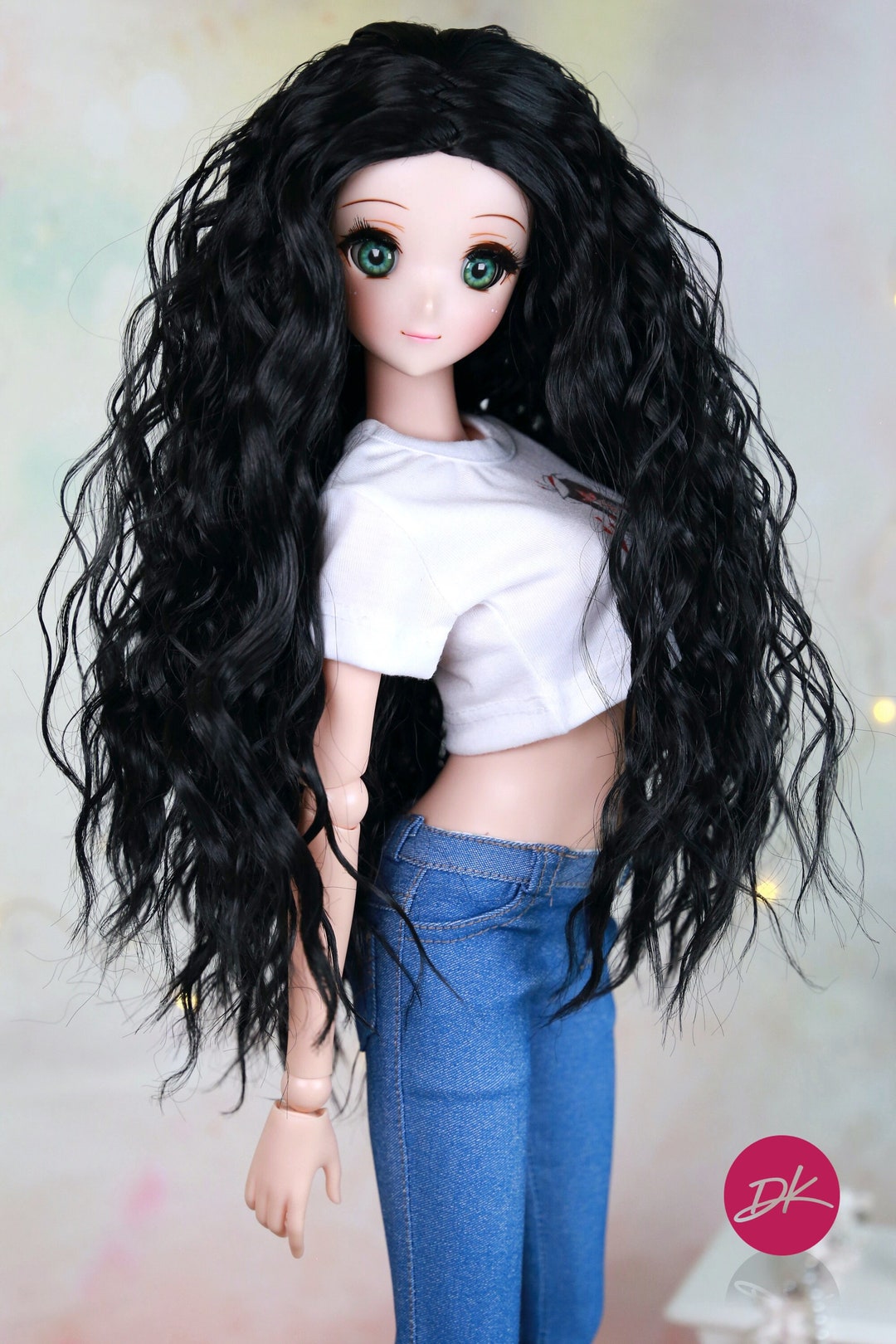 Smart Doll Wig JET BLACK Replacement Doll Wig by Doll of a Kind,fits ...