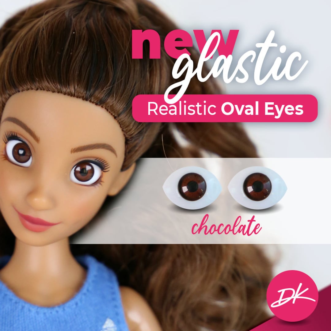 New Oval Chocolate Glastic Real Doll Eyes for Disney Illy 4 or Similar ...