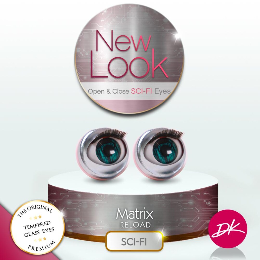 Sci-fi "matrix" Blinking Doll Eyes for 18" Doll Glass "eyes Fit Most 18 ...