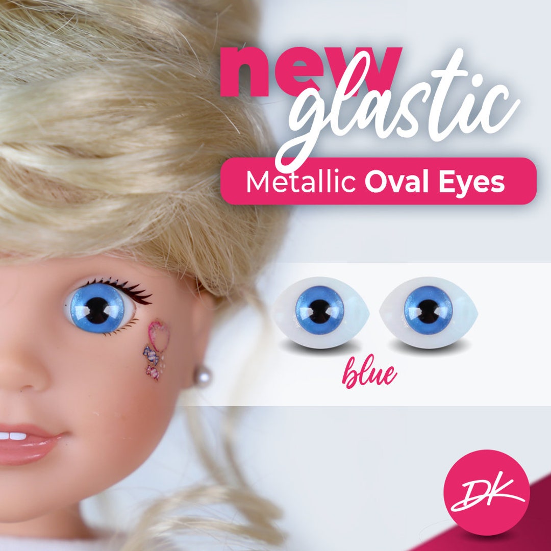 Glastic Metallic Blue Oval Doll Eyes for Classic Wellie and NEW Bigger ...