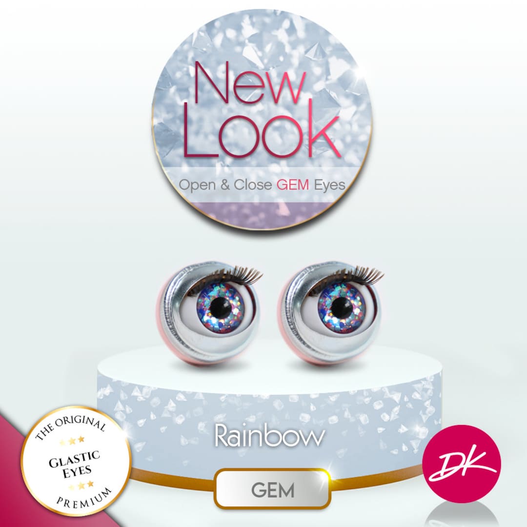 Rainbow Gem Glastic Premium Doll Eyes - Fits Most 18'' Doll American ...
