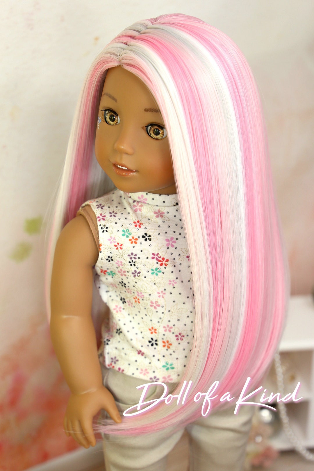 LAST UNIT Custom Doll Wig Doll of A Kind | Premium Pink Highlight | 10 ...