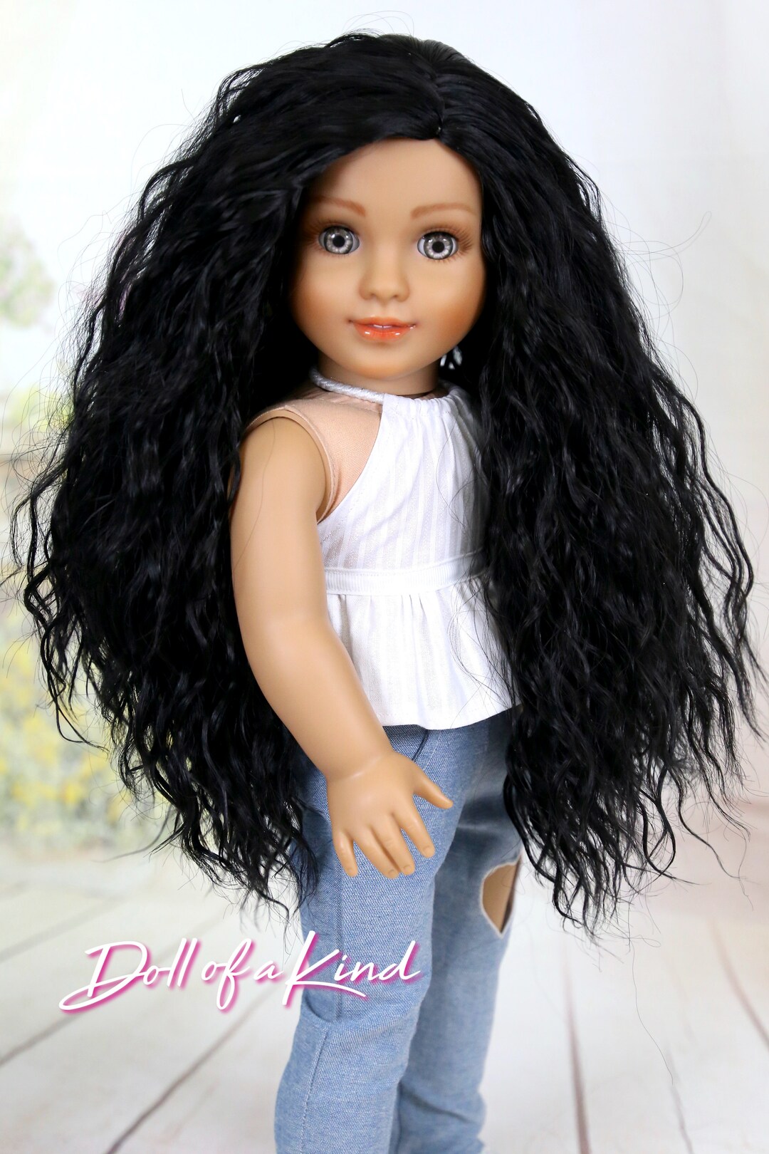 Custom American Doll Wig Jet Black Replacement Doll Wig Doll Of A Kind 10 11 Inch Doll Wig Fit