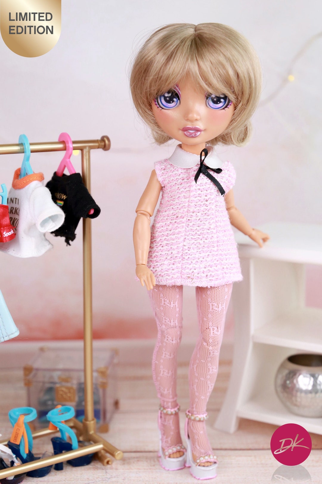 Custom 6-7 Doll Wig Libby Blonde for Minifee, Msd,boneka,rainbow Hight ...