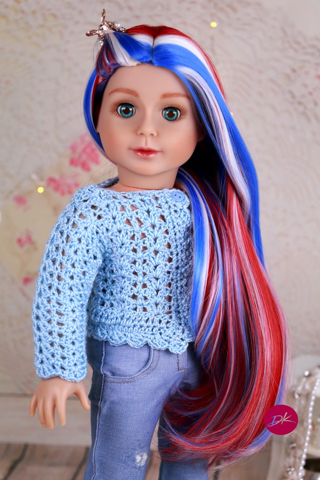 Custom 18 Inch Doll Wig FREEDOM 18inch Doll Wig Doll of A Kind, 10-11 ...