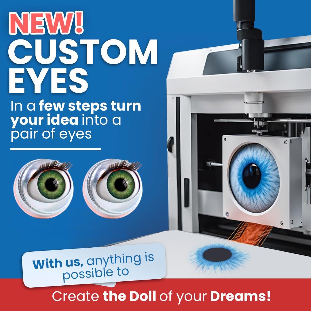 NEW! Custom Eyes for American Doll or Any 18" Dolls Open and Close Eyes ...