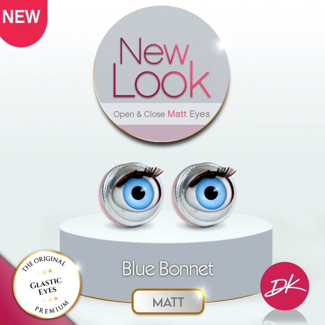 Blue Bonnet Matt Glastic Premium Doll Eyes - Fits Most 18'' Doll ...