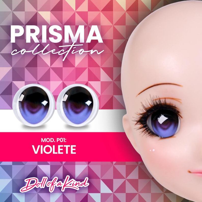 Glass Smart Doll Eyes PRISMA Collection ONE "violet"- Anime Semi Real ...