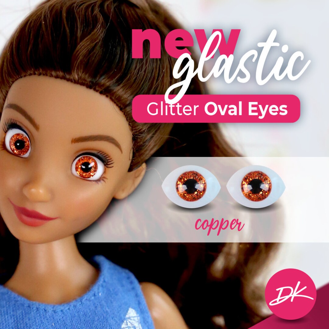 New Oval Glastic Glitter Copper Doll Eyes for Disney Illy 4 or Similar ...
