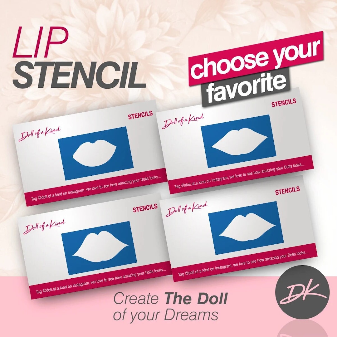 Lips Stencils for Dolls Paint Your Own Lips Fits Most 18'' Doll ...