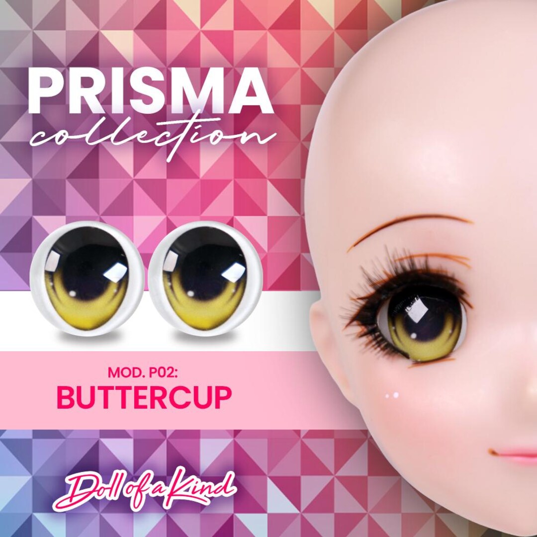 Glass Smart Doll Eyes PRISMA Collection TWO "buttercup"- Anime Semi ...