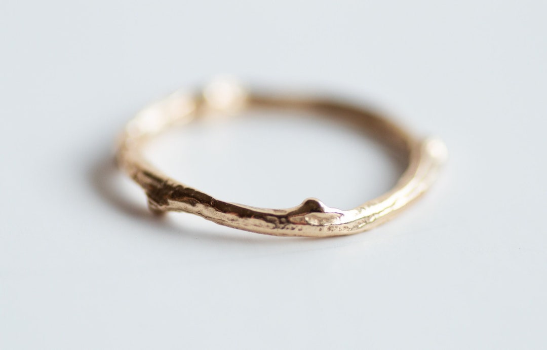 Gold Branch Ring, Solid Gold Twig Ring, 10K Branch Ring, Branch Wedding ...