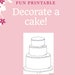 Decorate a Cake, Print, Digital, Crafts , Arts, Kids, Cake, - Etsy