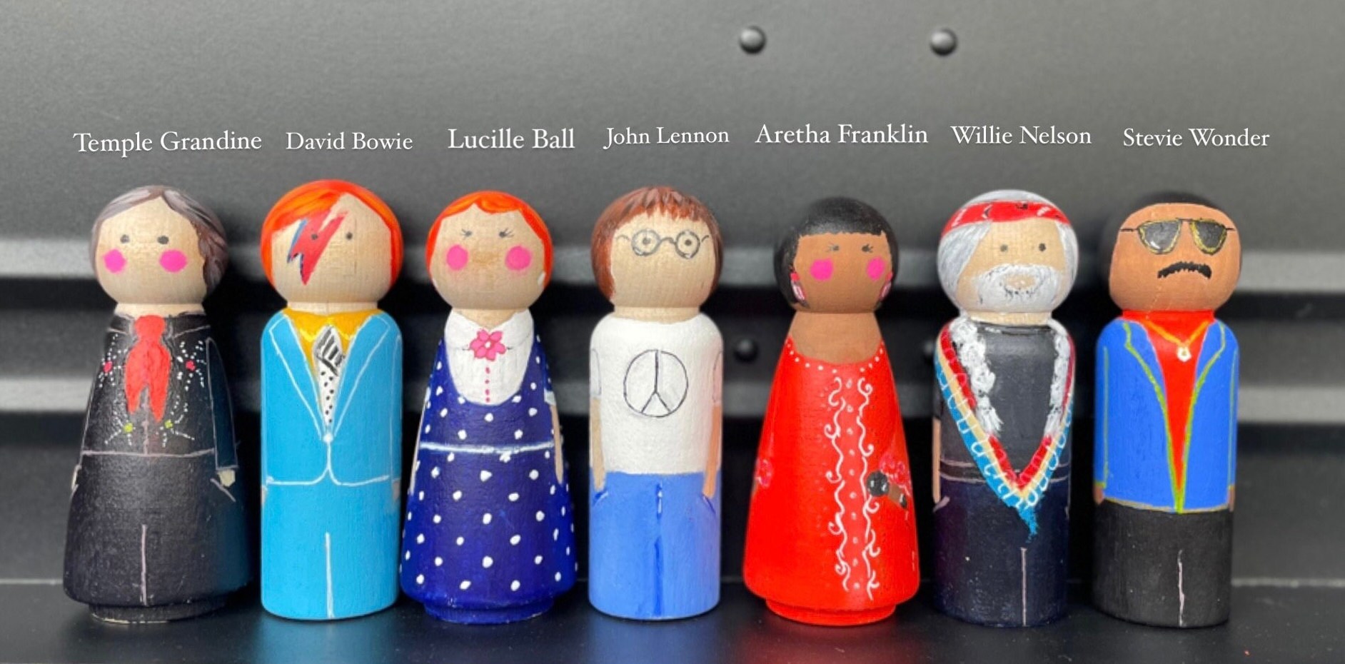 Peg Dolls, Single Dolls ,set of 4,3, Wooden Dolls, Hand Painted, Women ...