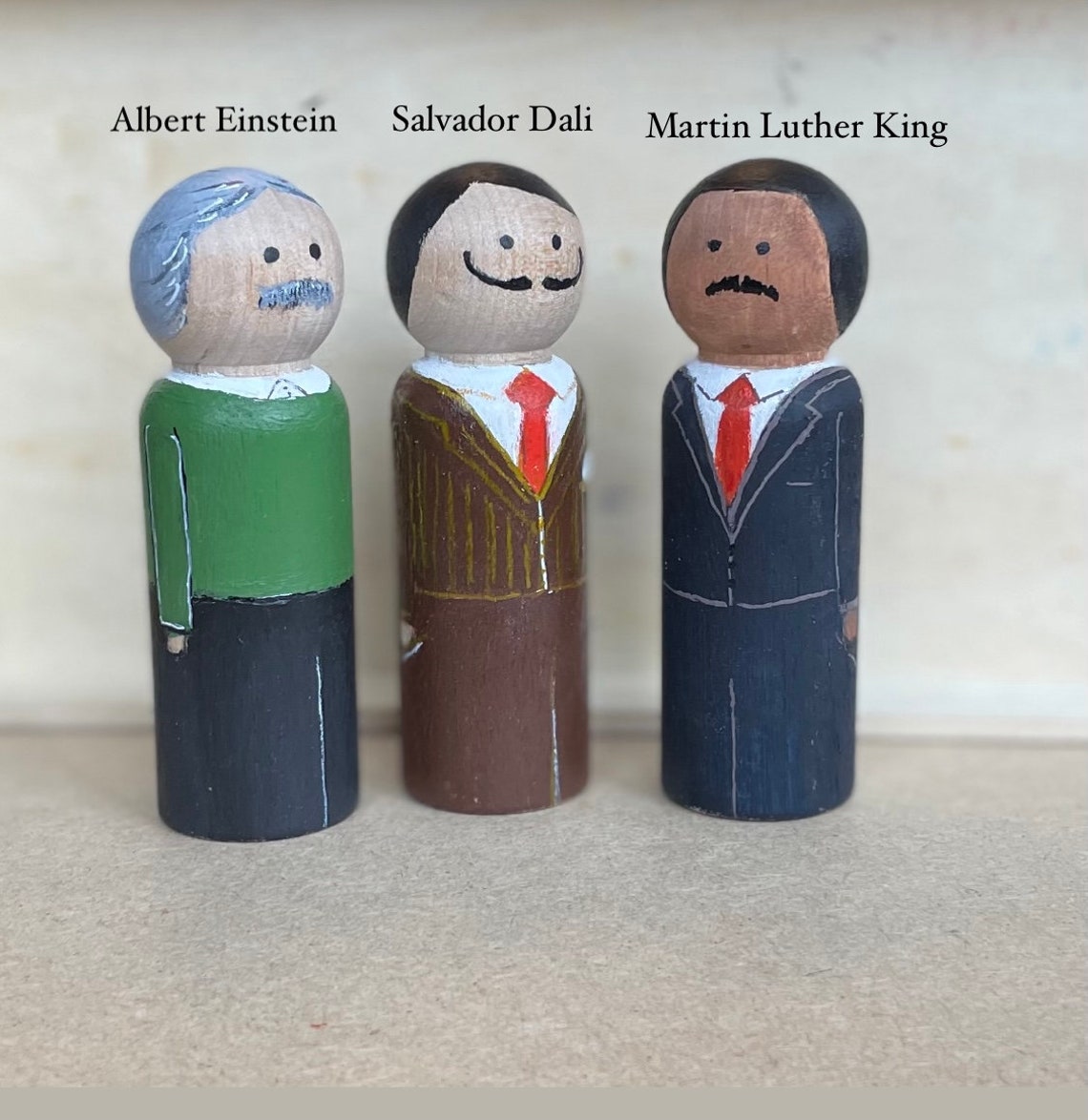 Peg Dolls, Single Dolls ,set of 4,3, Wooden Dolls, Hand Painted, Women ...