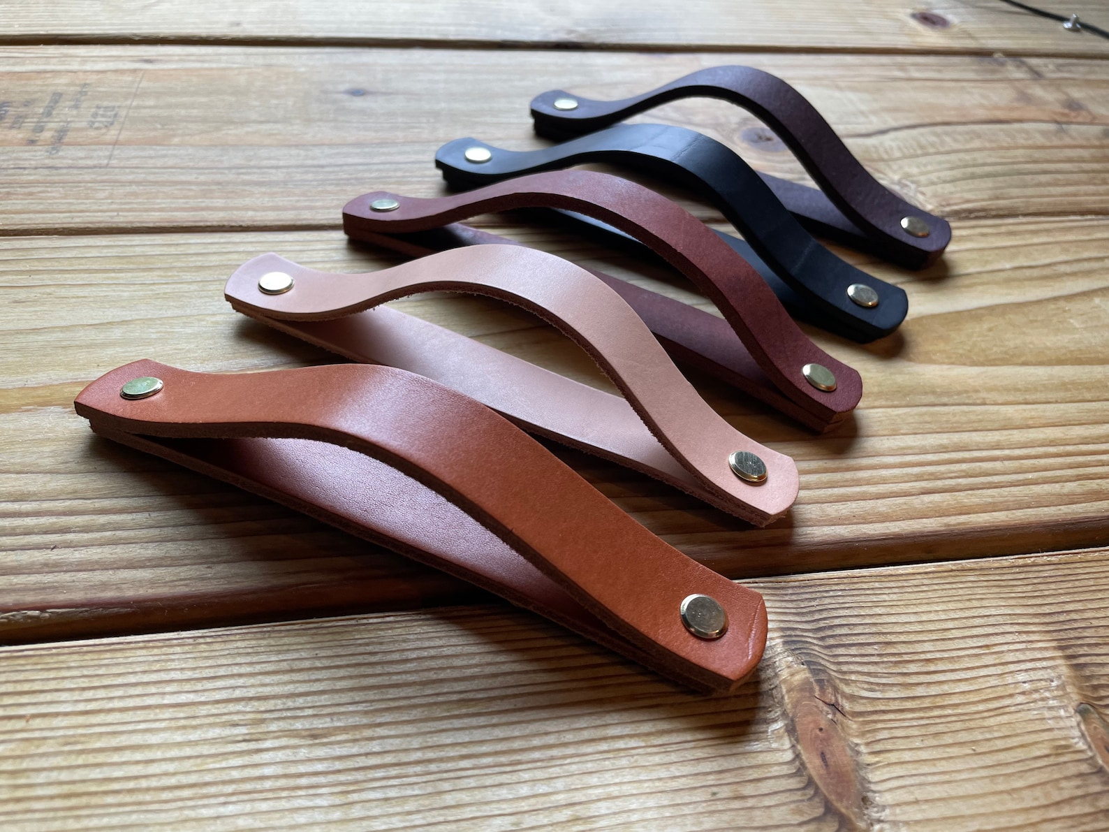 Thick Flat Leather Drawer Handles Leather Cabinet Pulls Leather Knob ...