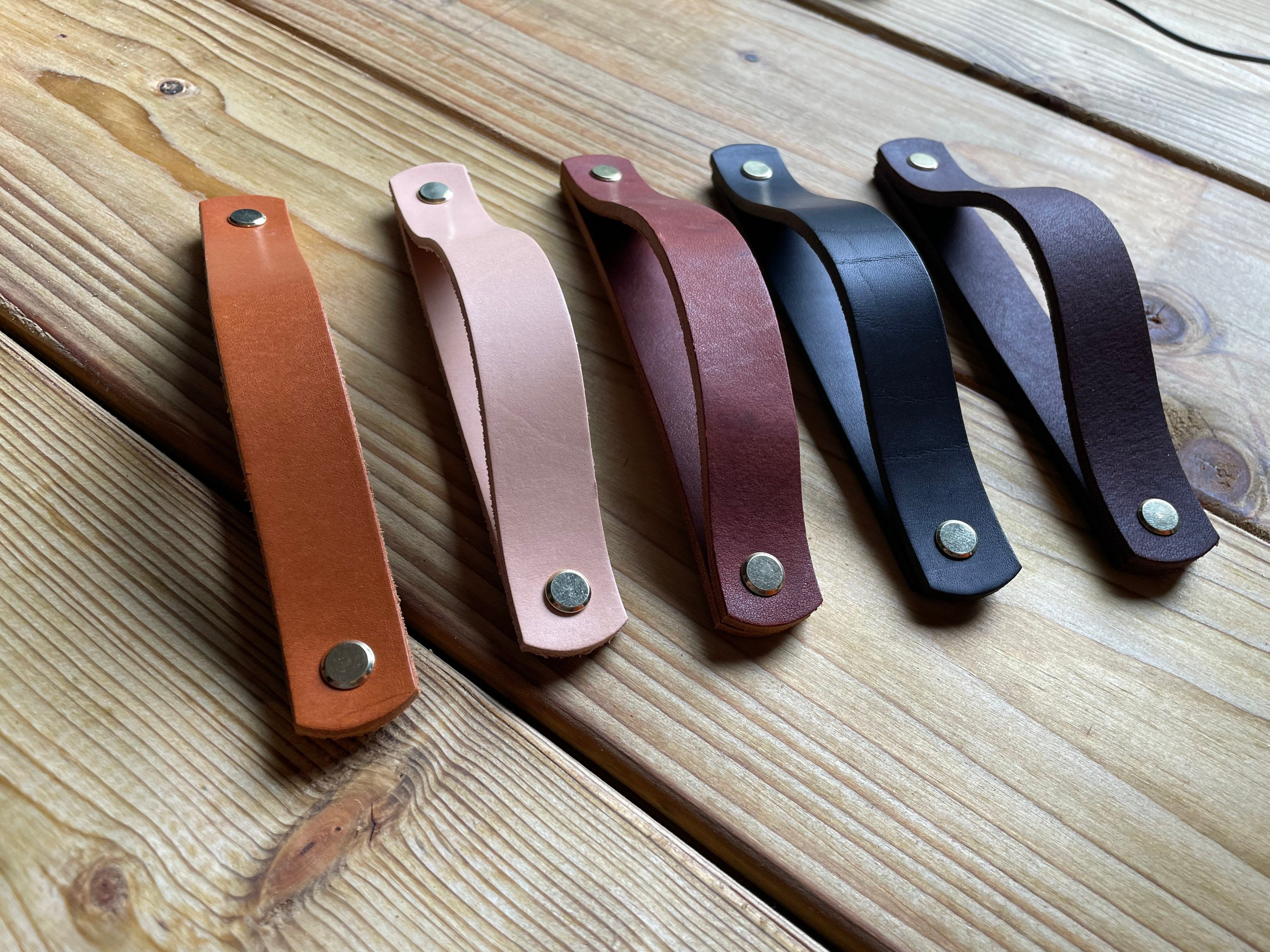 Thick Flat Leather Drawer Handles Leather Cabinet Pulls - Etsy UK