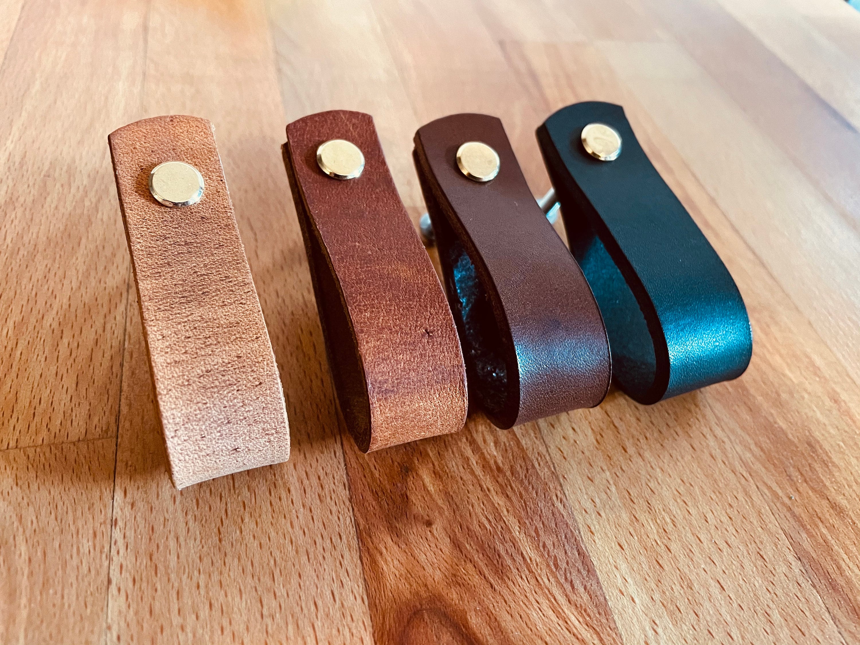 Thick Leather Drawer Handles Leather Cabinet Pulls Leather - Etsy