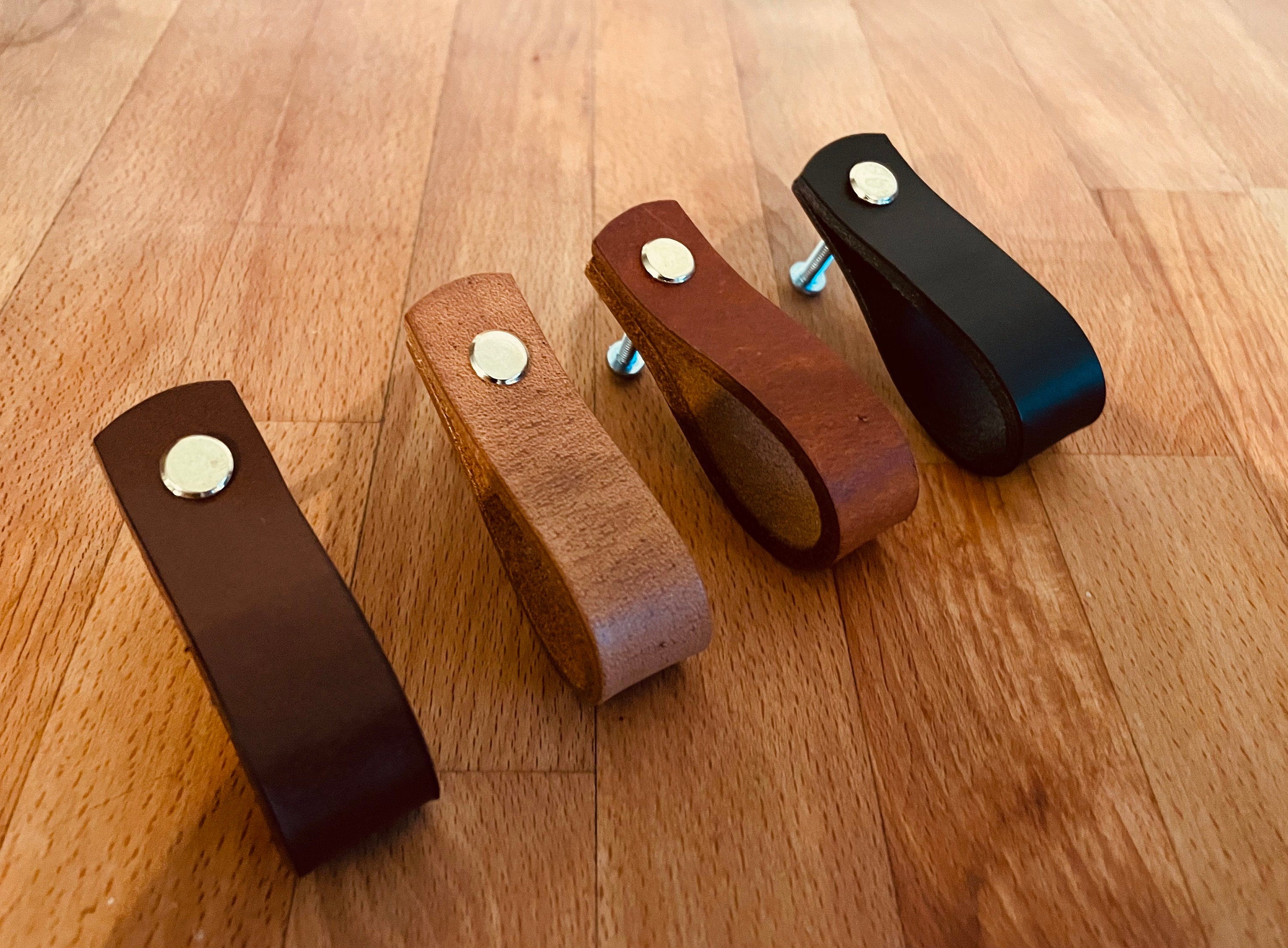 Thick Leather Drawer Handles Leather Cabinet Pulls Leather - Etsy
