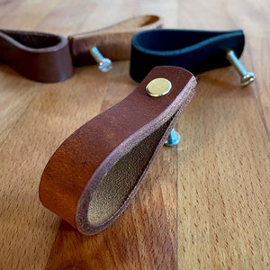 Thick Leather Drawer Handles Leather Cabinet Pulls Leather Knob Leather Loop Pulls Scandi - Etsy UK