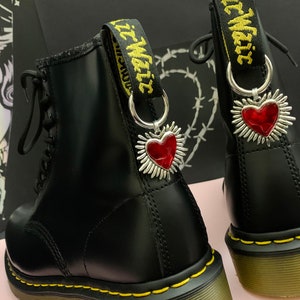 BARBED SACRED HEART Boot Charm Red, Grunge Charms, Shoe Accessories ...
