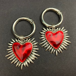 BARBED SACRED HEART Boot Charm Red, Grunge Charms, Shoe Accessories ...