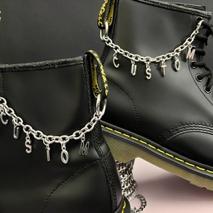 CUSTOM WORD NAME Boot Chain Charms Hardware Grunge Charm, Shoe ...