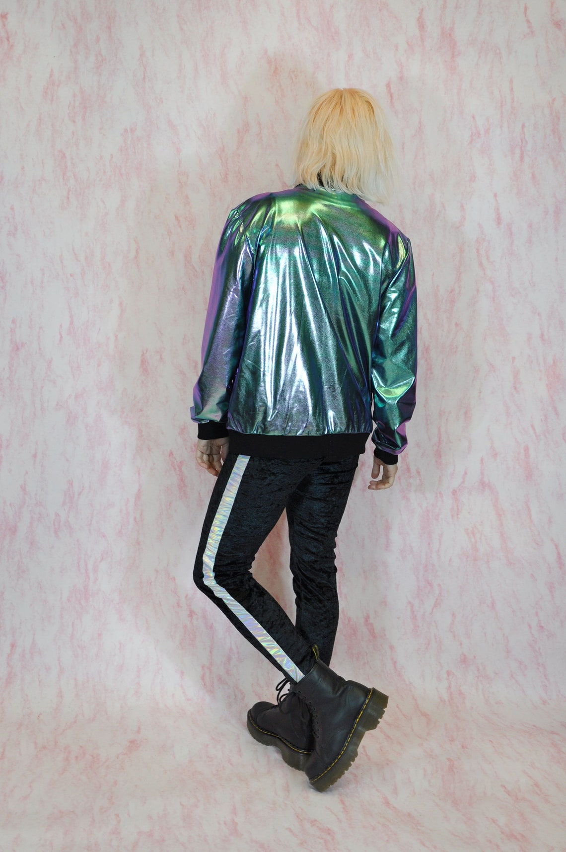 HOLOGRAPHIC BOMBER JACKET - Iridescent - Unisex - Festival Clothes ...