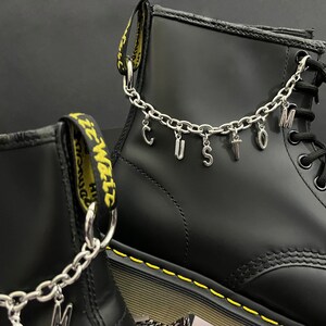 CUSTOM WORD NAME Boot Chain Charms Hardware Grunge Charm, Shoe ...