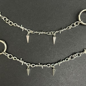 BARBED WIRE & SPIKE Boot Chain, Hardware Grunge Boot Charms, Shoe ...