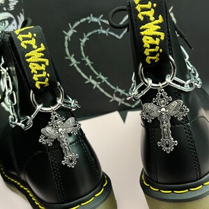 ORNATE MOTH CROSS Double O Ring Boot Chain Charm, Chunky Hardware ...