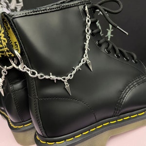 BARBED WIRE & SPIKE Boot Chain, Hardware Grunge Boot Charms, Shoe ...