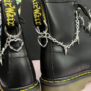 BARBED WIRE HEART and Stud Boot Chains With Charms, Chunky Hardware ...
