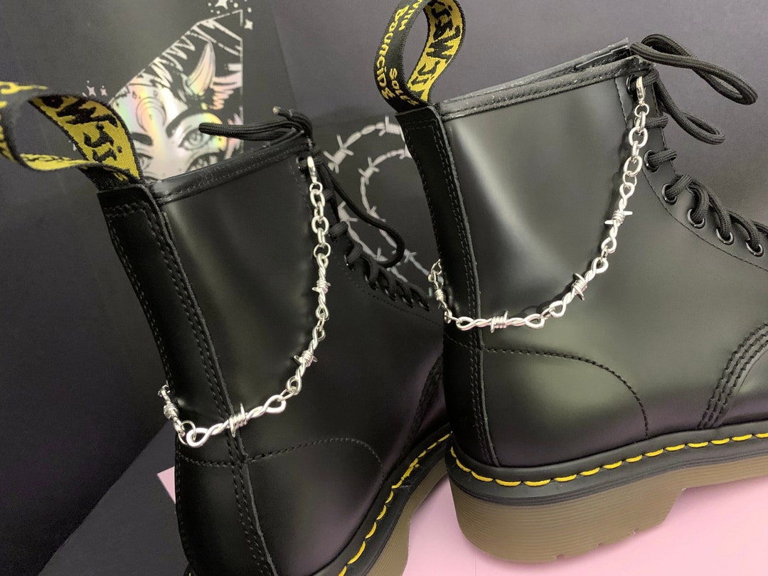 BARBED WIRE Boot Chain Charms, Hardware Grunge Charm, Shoe Accessories ...