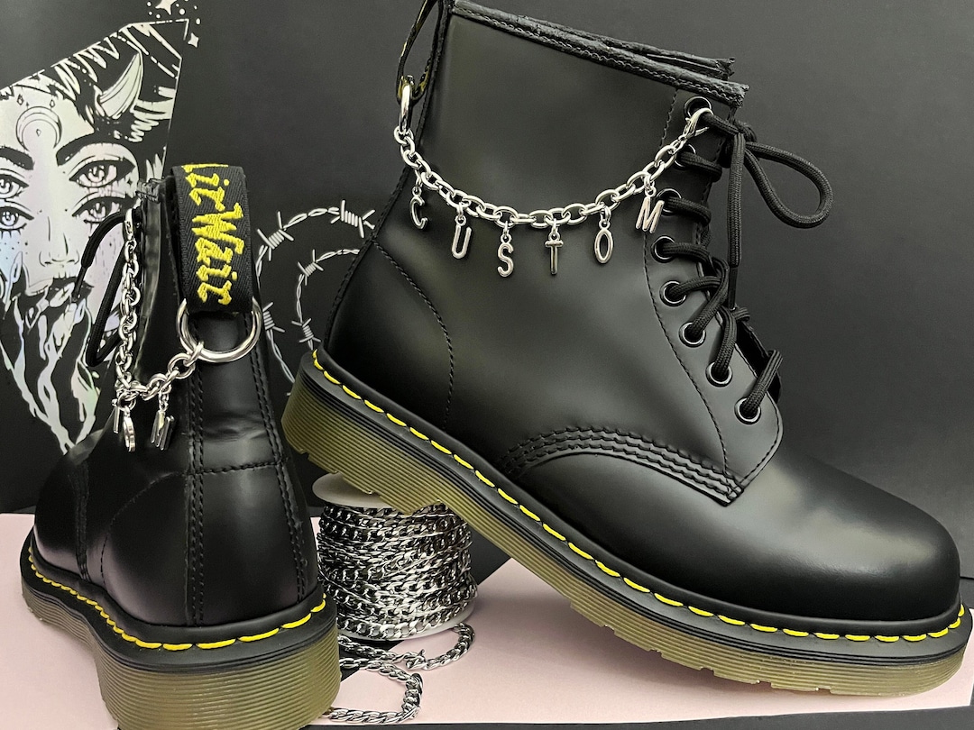 CUSTOM WORD NAME Boot Chain Charms Hardware Grunge Charm, Shoe ...