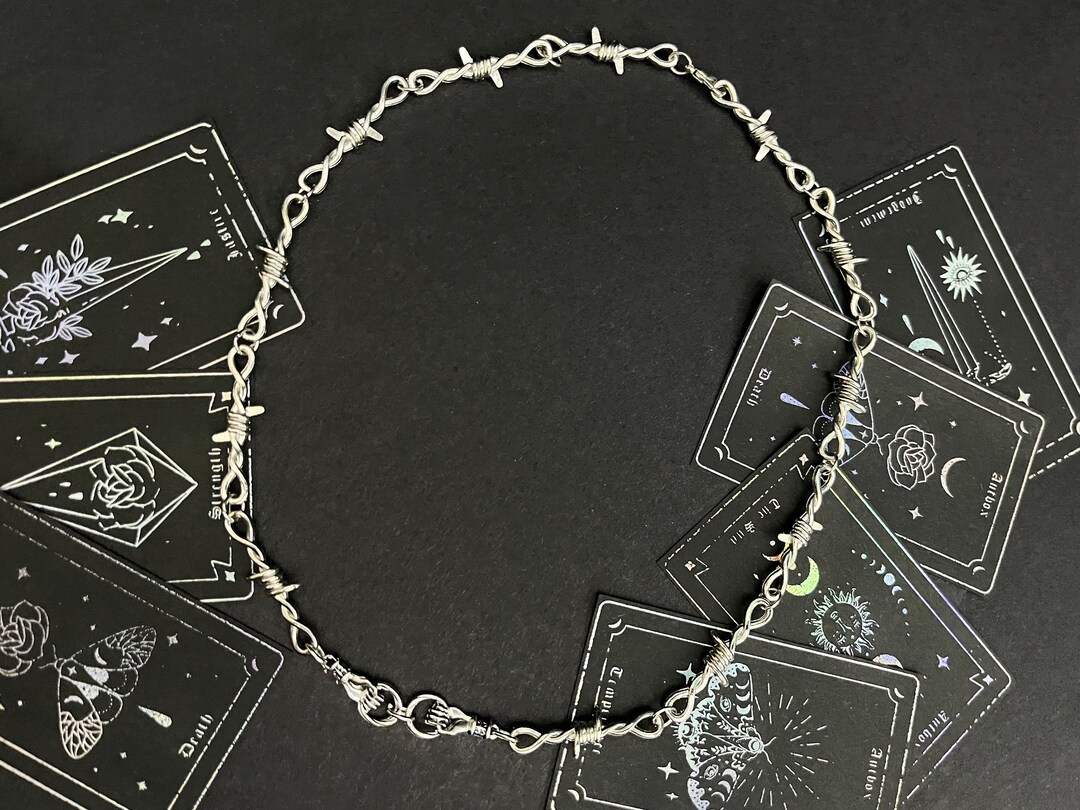 HAND & BARBED WIRE Necklace, Victorian Style Grunge Jewelry, Alt Gothic ...