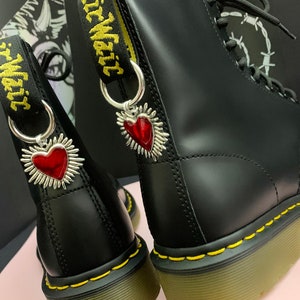 BARBED SACRED HEART Boot Charm Red, Grunge Charms, Shoe Accessories ...