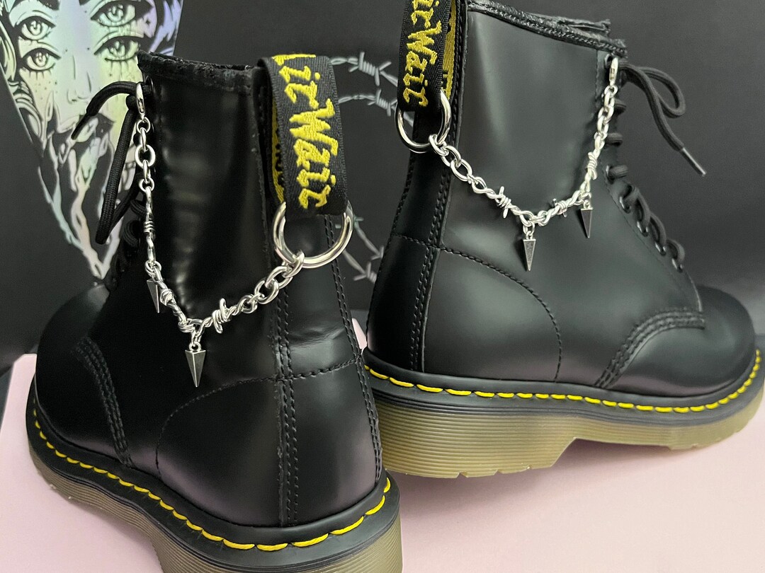 BARBED WIRE & SPIKE Boot Chain, Hardware Grunge Boot Charms, Shoe ...